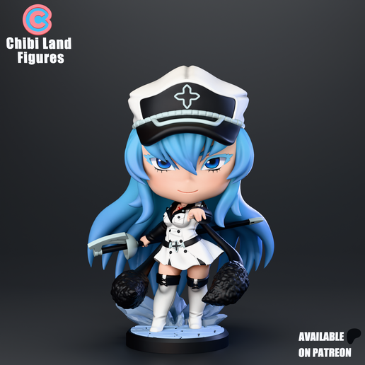 💬 Esdeath - Chibi Figure - Akame ga Kill・ 3D File for 3D printing・Cults