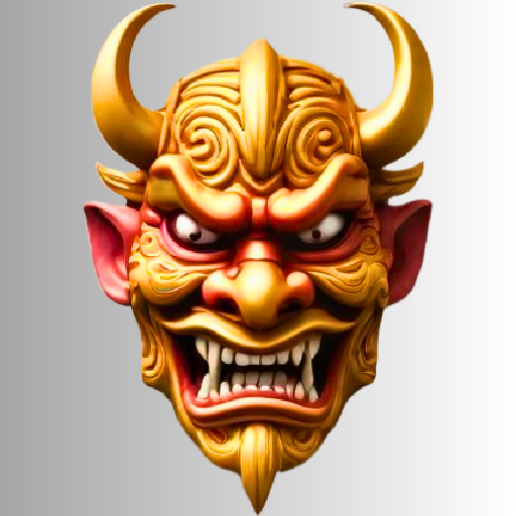 🎃 Oni Demon Mask STL・Archivo STL para Impresión 3D・Cults