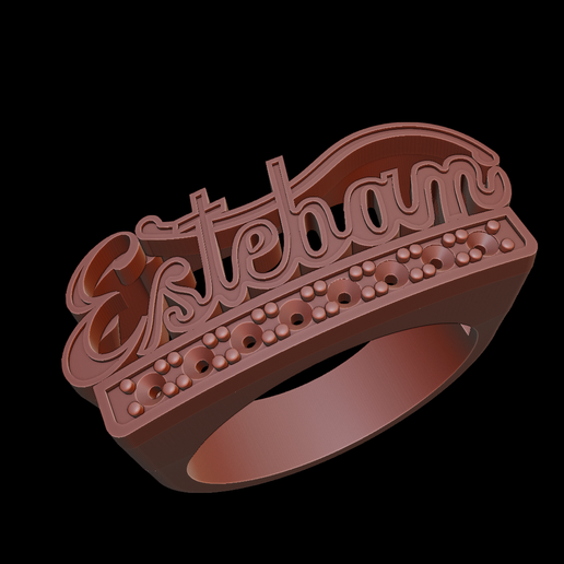 💍 Esteban Name Ring・ STL File for 3D printing・Cults