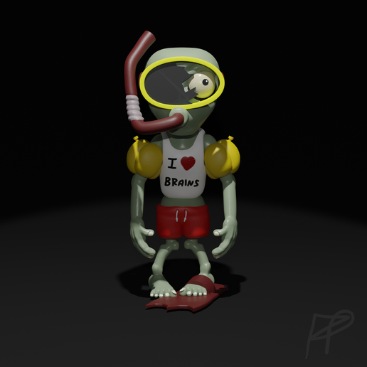 🧟 Snorkel Zombie・ STL File for 3D printing・Cults