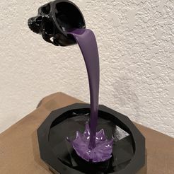 3D printable Floating, spilling skull • made with Anycubic Vyper・Cults