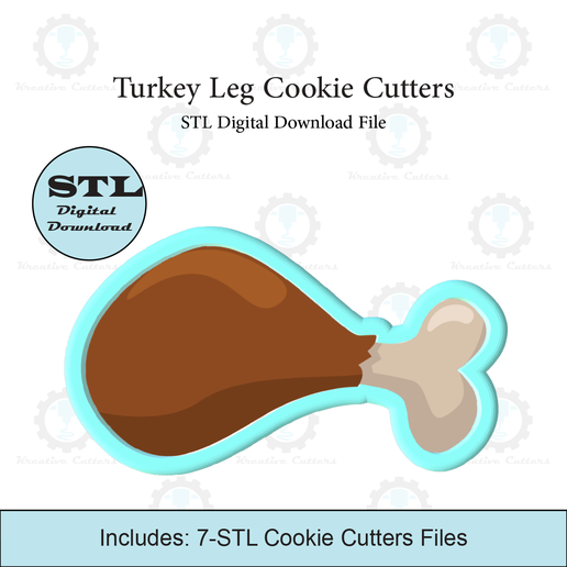 3D file Turkey Leg Cookie Cutter | STL File 🦃 ・3D print model to ...