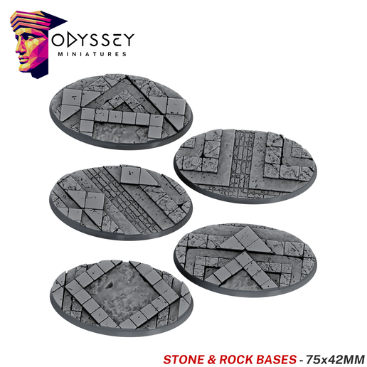 🪨 Bases en pierre et en roche - Ovale 75x42mm・Fichier 3D pour ...