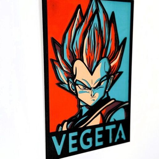 🪵 Laser-cut multilayer wood Vegeta painting・ DXF File for CNC machining ...