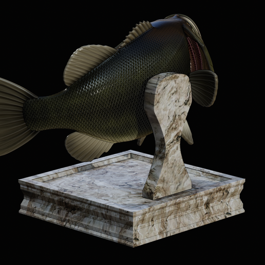 🐠 fish Largemouth Bass / Micropterus salmoides in motion trophy statue ...