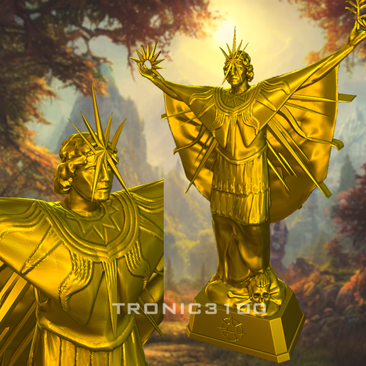 🎲 D&D Statue of Lathander・ STL File for 3D printing・Cults