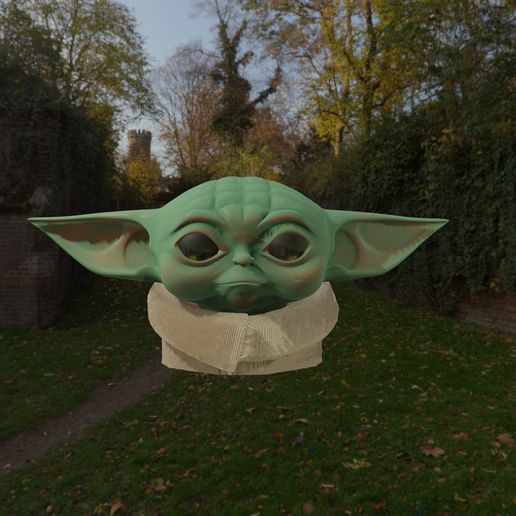 STL file Baby Yoda Grogu Statue Bust・3D print object to download・Cults