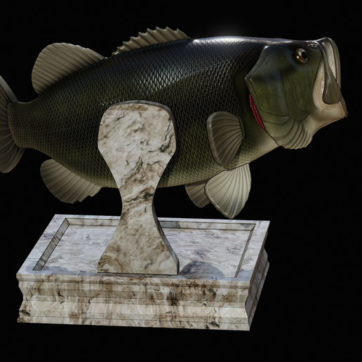 🐠 fish Largemouth Bass / Micropterus salmoides in motion trophy statue ...