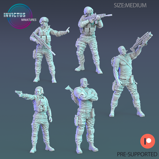 🫡 Soldier Squad Set ‧ Sci-Fi Miniature ‧ Wargame Miniatures ‧ Tabletop ...