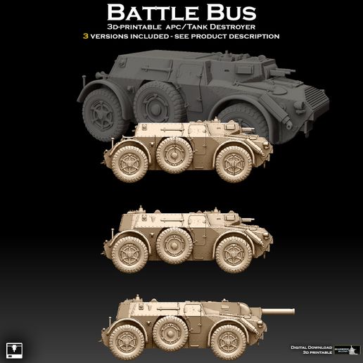 🚌 Battle Bus APC Tank Destroyer・ STL File for 3D printing・Cults