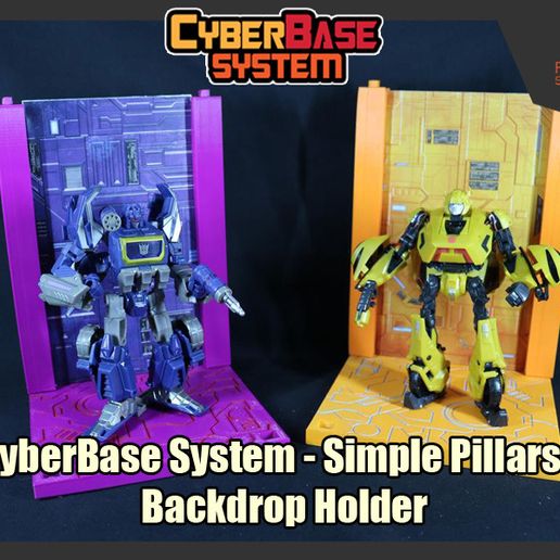 🤖 [CyberBase System] Simple Pillars & Backdrop Holders・ STL File for 3D ...