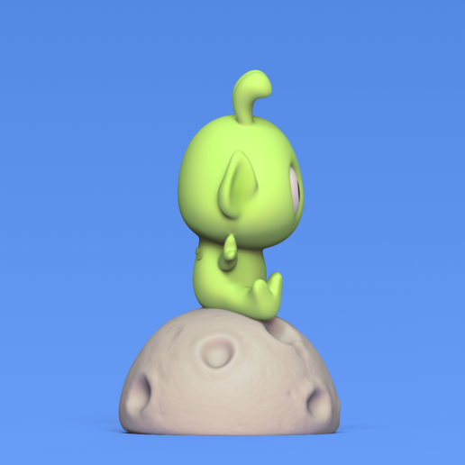 3D file Alien on Moon 👽 ・3D printer model to download・Cults