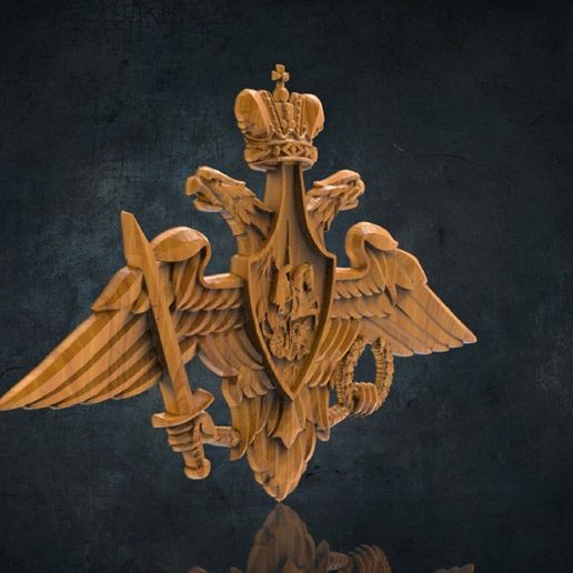 🦅 Eagle Crest 3D STL Model for CNC Router, Artcam, Vetric, Engraver ...