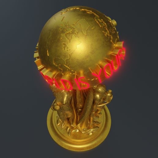 🗺️ The World Is Yours Scarface Sculpture v1・ STL File for 3D printing・Cults