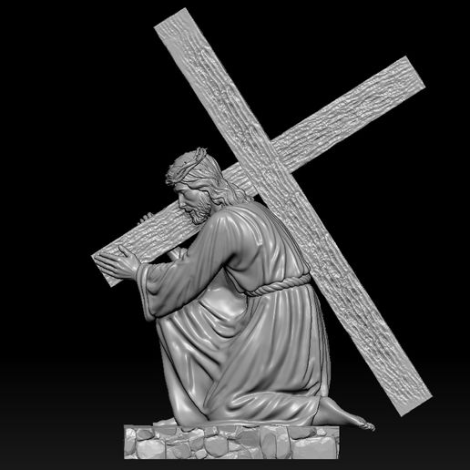 ️ Jesus Carrying The Cross 3D print model・ STL File for 3D printing・Cults