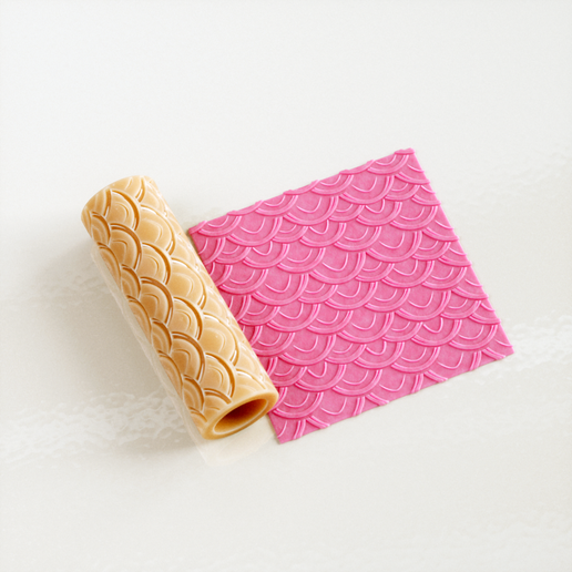 dragon scale texture roller stl