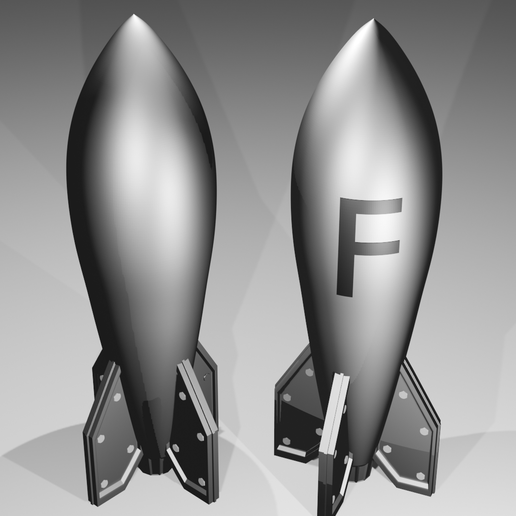 STL file F Bomb Rocket Model 💣 ・3D printer model to download・Cults
