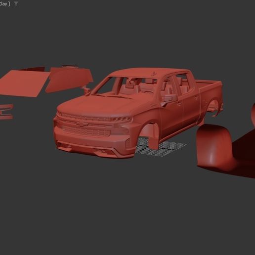 🚙 Chevrolet Silverado CrewCab LT Z71 Trailboss 2018・ STL File for 3D ...
