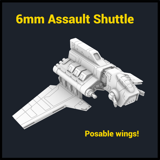 🚀 Ny Assault Shuttle 6mm・ STL File for 3D printing・Cults