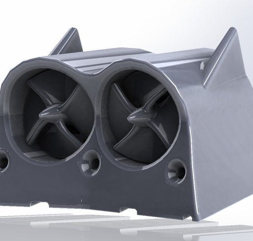 🎲 Hood Scoop Mini with double turbines・Free 3D File for ・Cults