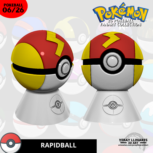 🐉 Complete collection of 26 Pokémon Pokeballs・ STL File for ・Cults