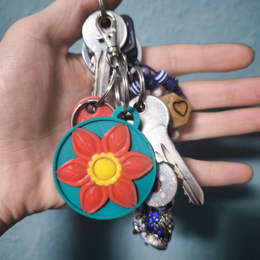 💐 Flower Keychain・Free STL File for 3D printing・Cults