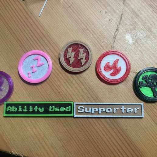 🐉 Pokémon TCG Status Tokens・ STL File for ・Cults