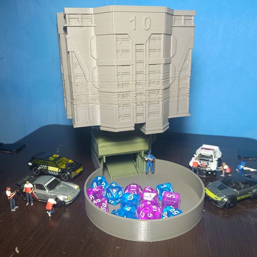 🎲 Cyberpunk Tower Dice・Free 3MF File for 3D printing・Cults