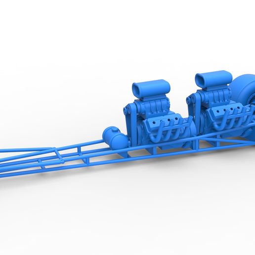 🏎️ Diecast Front engine dragster with 2 V8 Scale 1:25・ 3D File for ・Cults