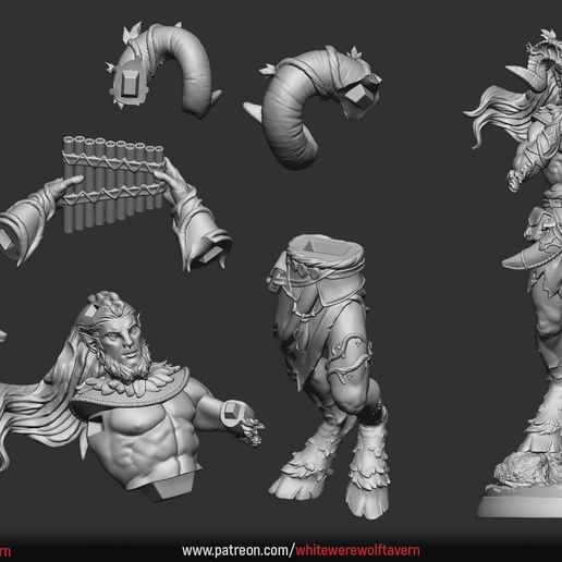 🎲 Satyr 75mm pre-supported・ 3D File for 3D printing・Cults