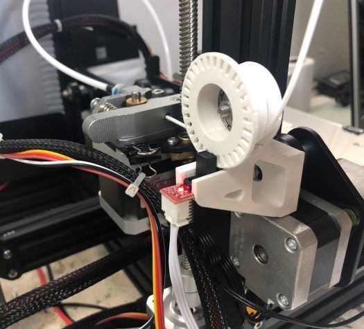 Free STL file Ender 3 Filament roller guide with runout and jam optic ...