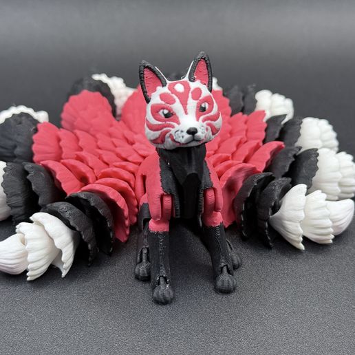 🦊 Kitsune - Flexi Articulated Fox with Nine Tails (print in place, no ...