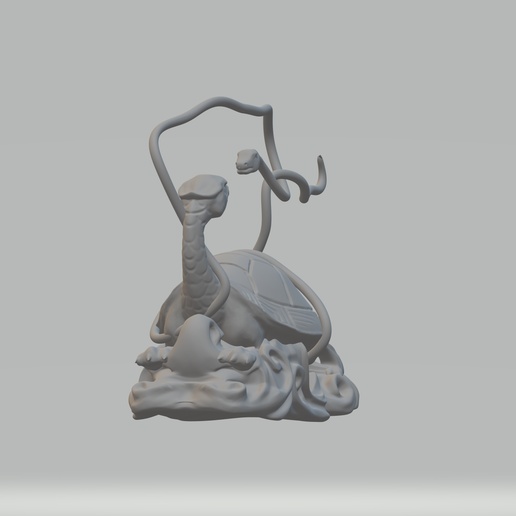 🐢 Xuanwu Chinese religion - Black Tortoise - Turtle 3D print model・ STL ...