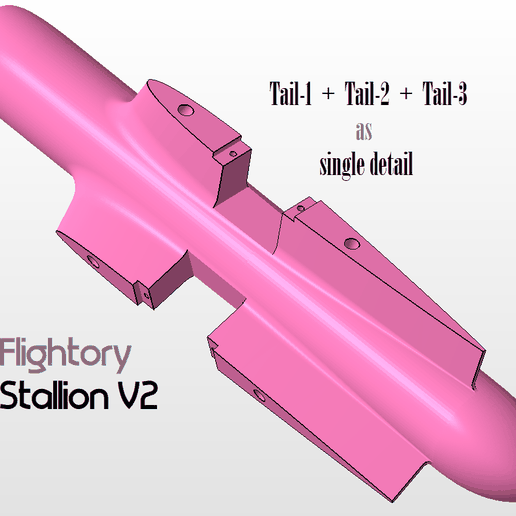 🛩️ Tail for Flightory Stallion V2 as single part・Free STL File for 3D ...