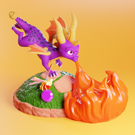 🦸 Spyro y Sparks・Archivo STL para Impresión 3D・Cults