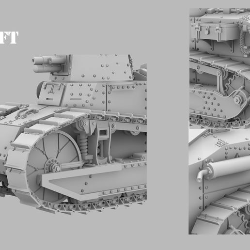 🦸 Renault FT・ STL File for 3D printing・Cults