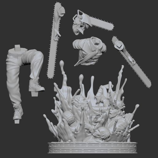 🪚 Chainsaw Man・ OBJ File for 3D printing・Cults