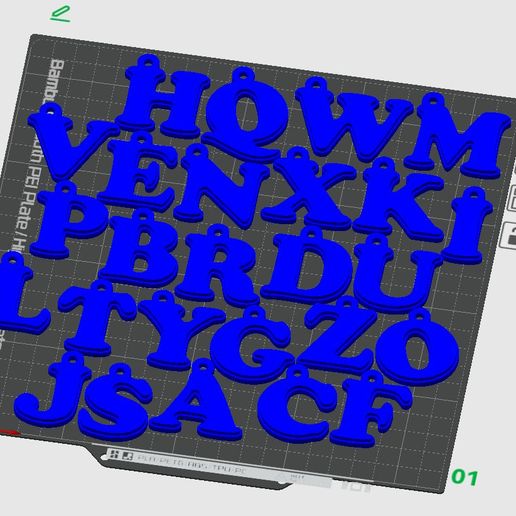 🚩 Alphabet Keychains・Free STL File for 3D printing・Cults