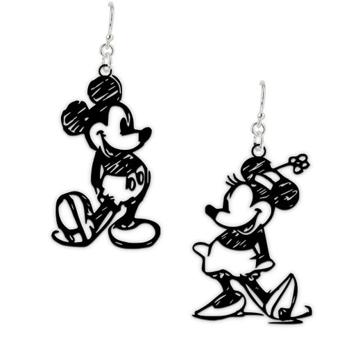 🧑‍🤝‍🧑 Mickey Minie Line Couple Earrings – Vintage 3D Print Jewelry・ STL ...