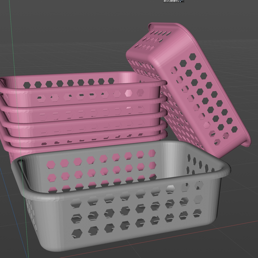 📦 Rectangular storage box with hexagonal hollow basket・ OBJ File for 3D ...