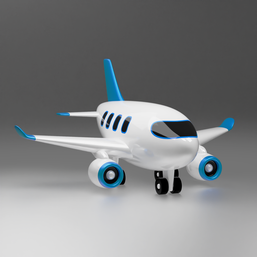 🛩️ Toy Airplane with Articulated Wheels (Multicolour 3D Printable)・ STL ...