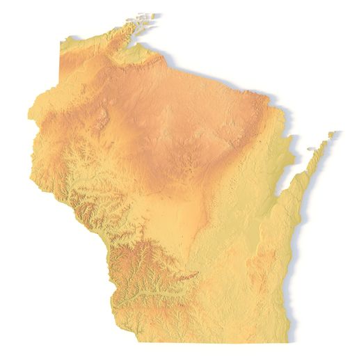 🗺️ Wisconsin Topographic Map – 3D Model for 3D Printing & CNC Carving ...