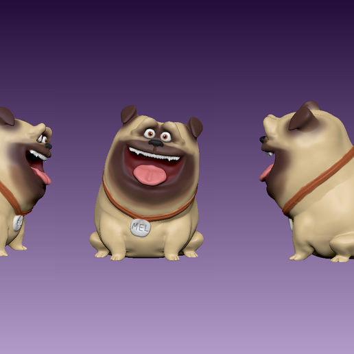 🐶 mel the pug and max and chloe the cat from secret life of pets・ OBJ ...
