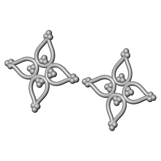 STL file 4 motif flower rosette bead crown onlay relief 3D print model ...