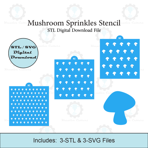 🍄 Pochoir à saupoudrer de champignons | Imprimé au laser ou en 3D ...