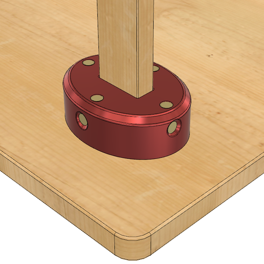 STL file Connector Table Table Base Foot Format 20mm x 50mm .step .stl ...