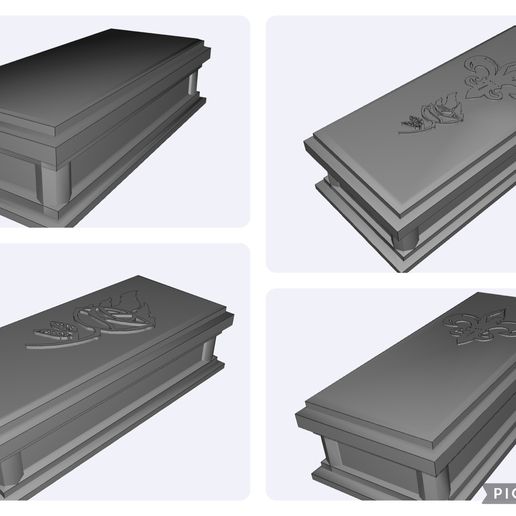 🎲 Gothic Caskets・Free OBJ File for 3D printing・Cults