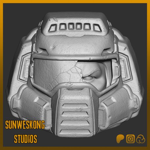 🦸 DoomGuy Full Headsculpt Bundle Pack・ STL File for 3D printing・Cults