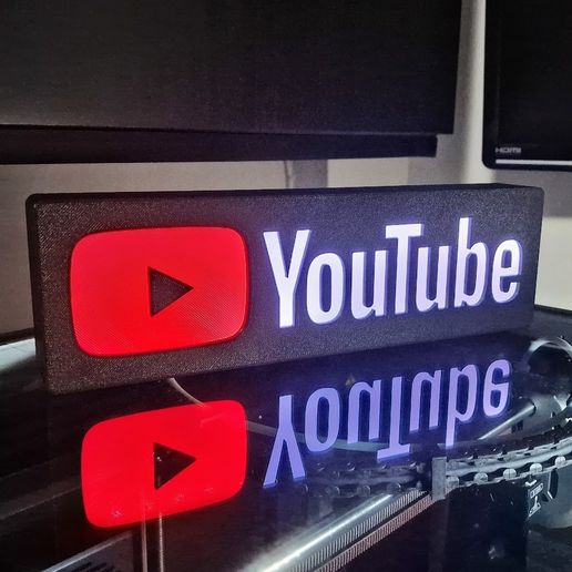 🏢 Youtube Led Sign・ STL File for 3D printing・Cults