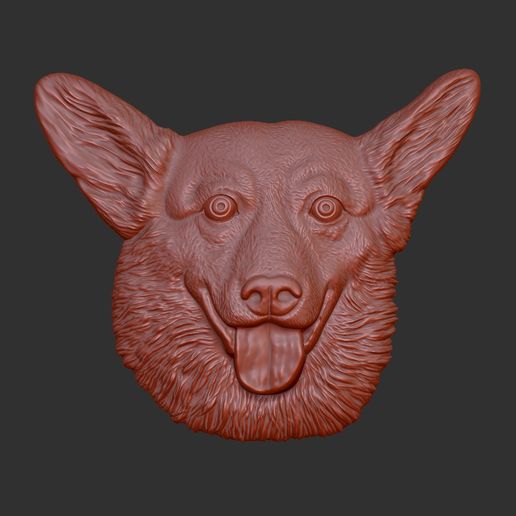📁 Welsh Corgi head 3d relief .stl file・ STL File for 3D printing and ...